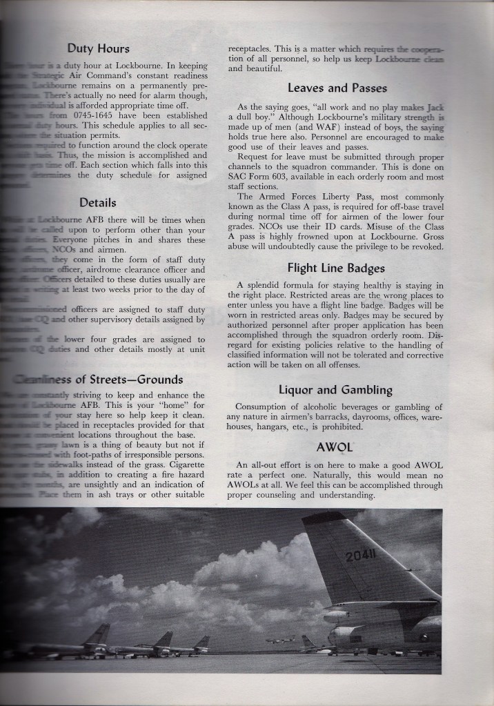 Military: Lockbourne Air Force Base 1960-61 Guide Book – Thoughts and ...