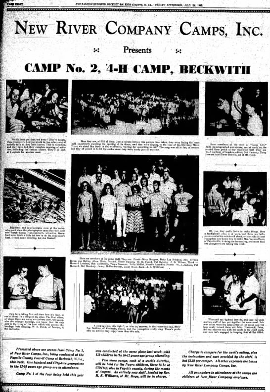 Fayette County Park (Camp Beckwith) Compendium 1940-1949 – Thoughts and ...